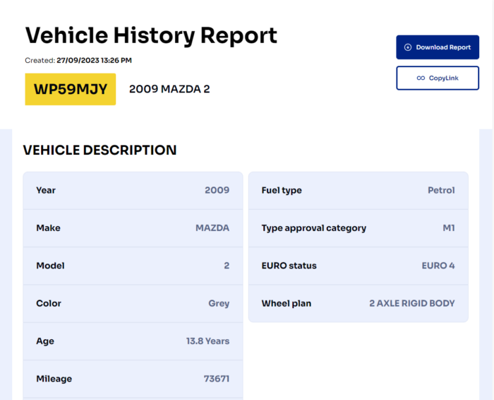 Sample Reports - Smart Car Check
